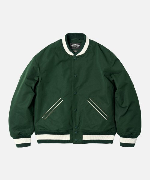 CAVALRY TWILL VARSITY JACKET _ FOREST GREEN | KRAZZY