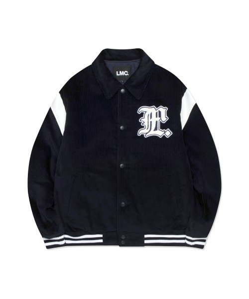 GOTHIC CORDUROY VARSITY JACKET navy | KRAZZY