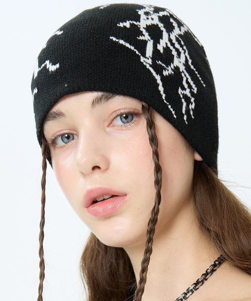 CH LIGHTNING BEANIE(BLACK) | KRAZZY