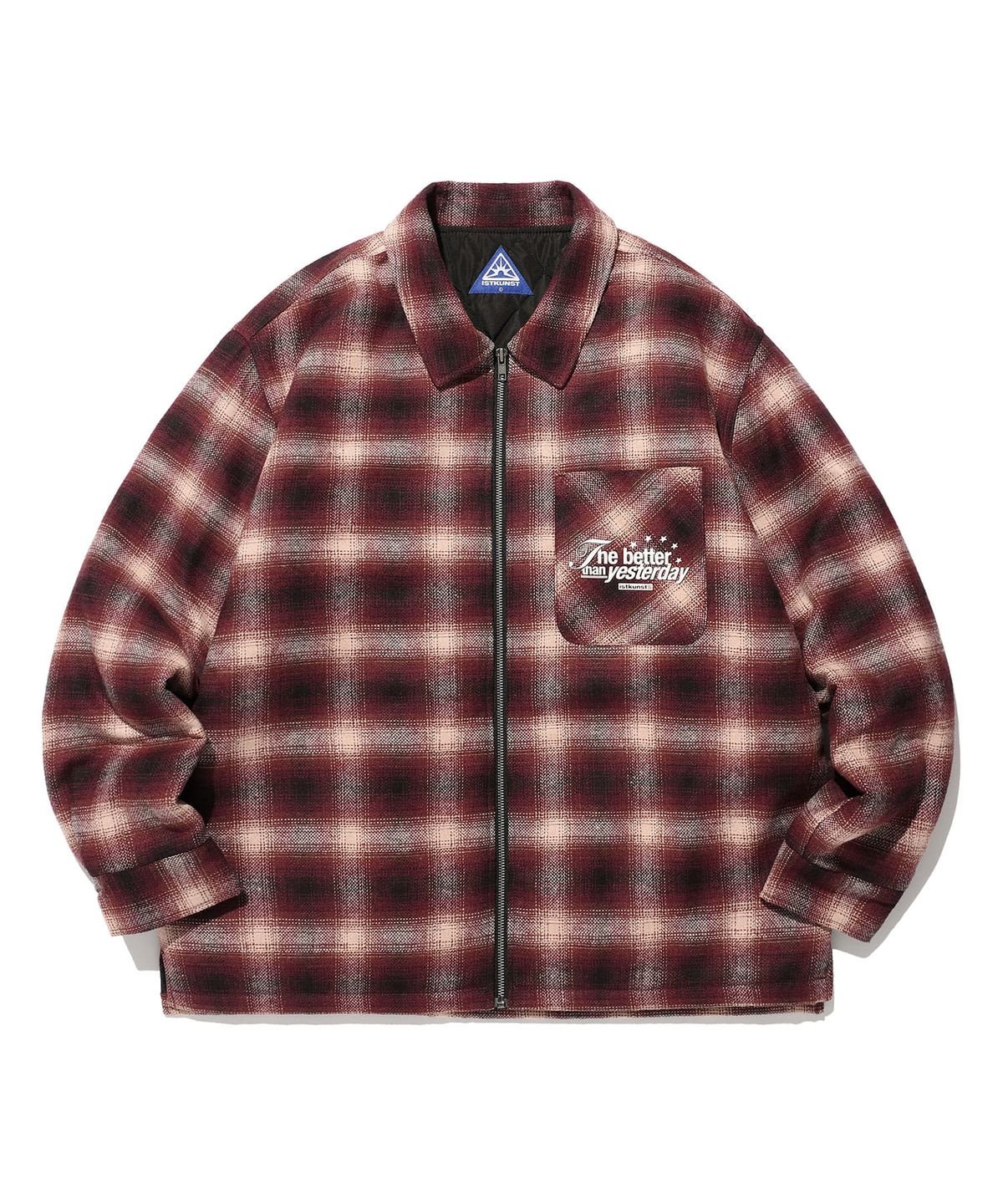 PLAID FLANNEL ZIP JACKET_RED(IK2DFMB908A) | KRAZZY